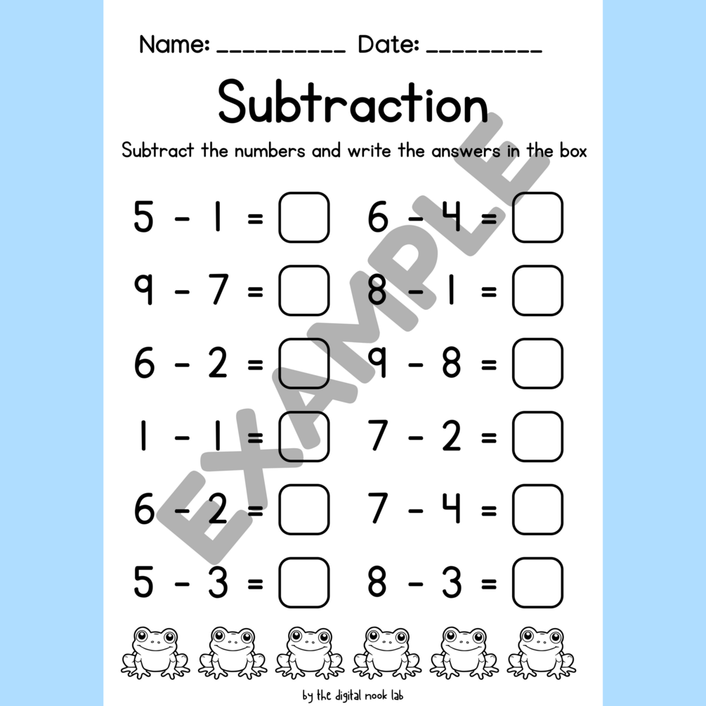 🧮 Kids Subtraction Worksheets (40 Pages - PDF) 🧮 Includes Single ...