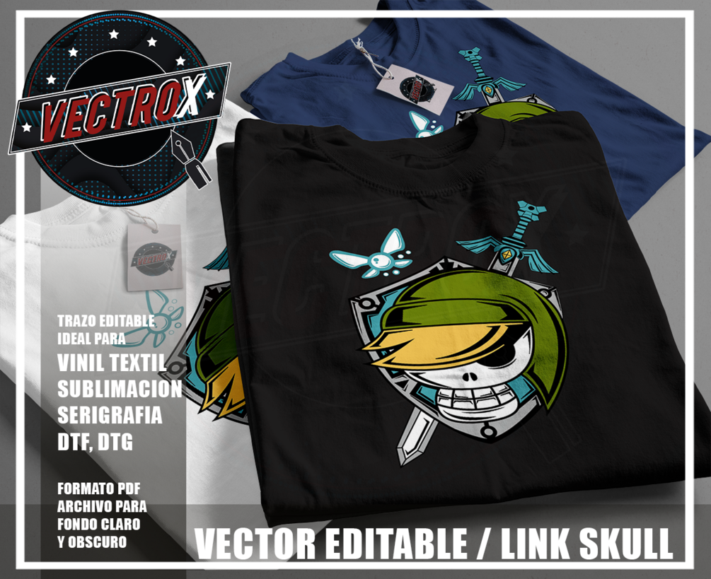 Vector Editable - Link Skull