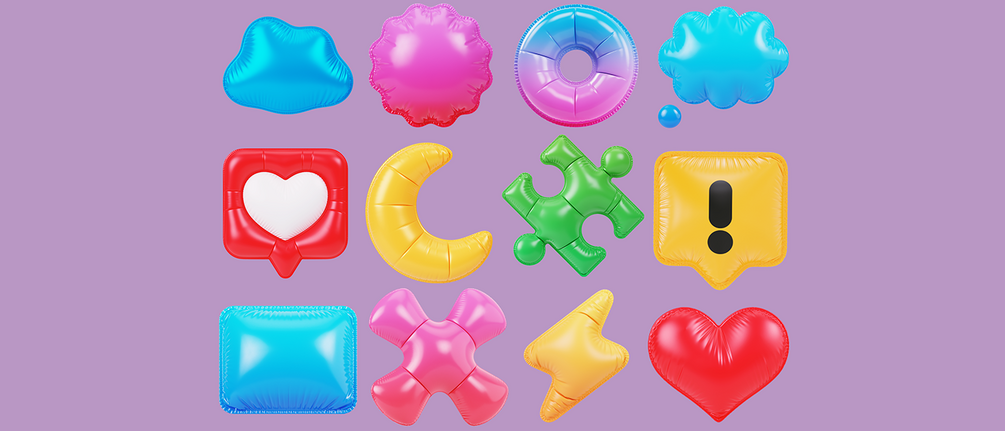 Inflatable Shapes 3D Icon Pack