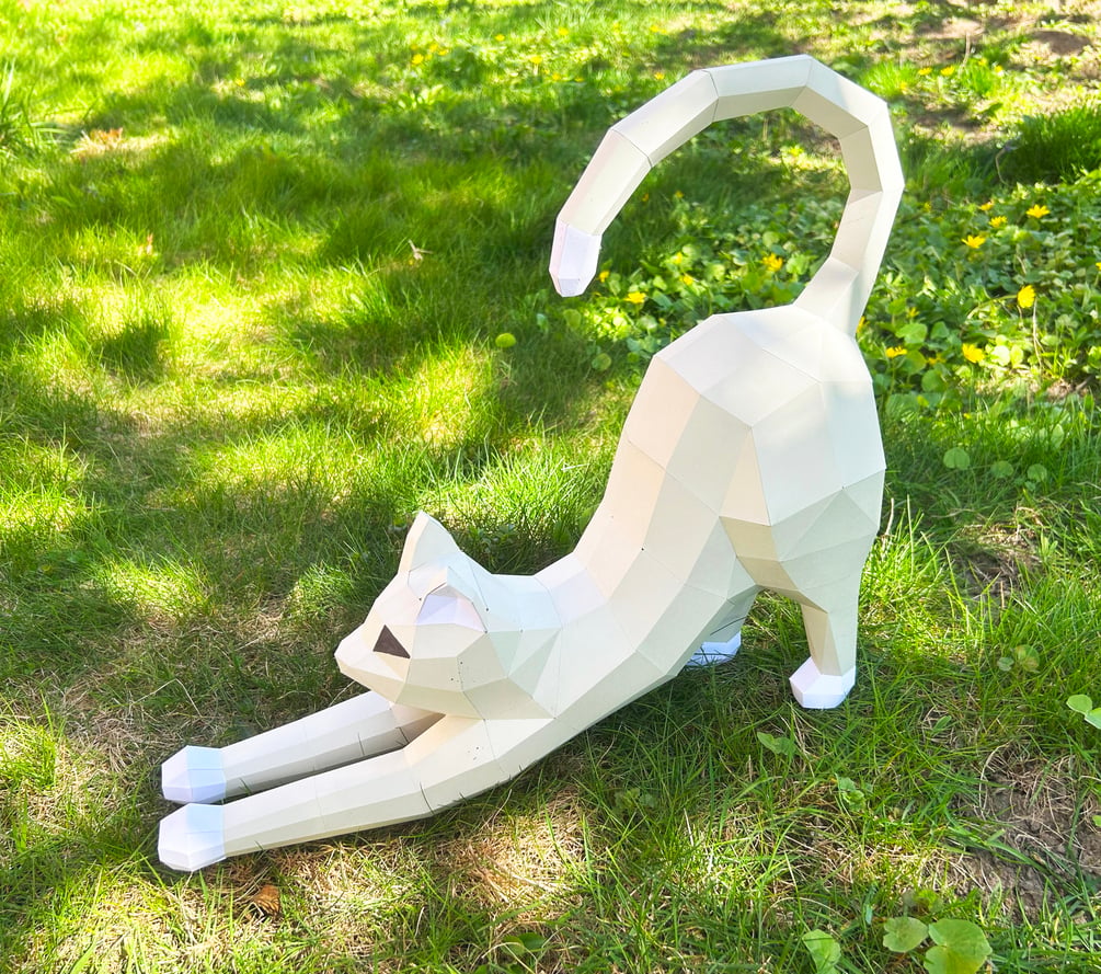 Cat Papercraft PDF template DXF cameo