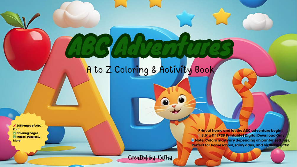 ABC Adventures: A to Z Coloring and Activity Book