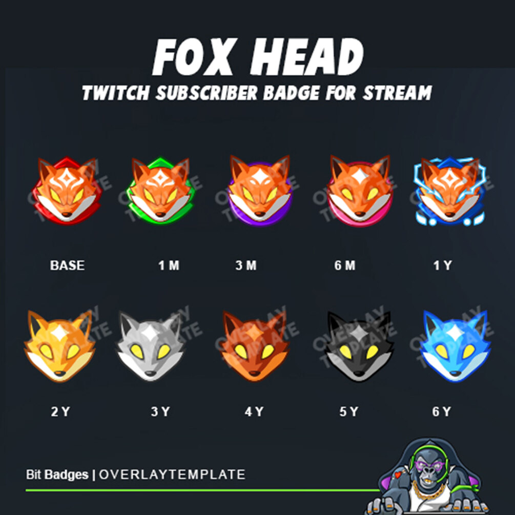Fox Head – Bit Badges