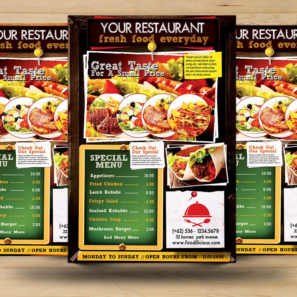 Chalkboard Style Restaurant Promotion Flyer