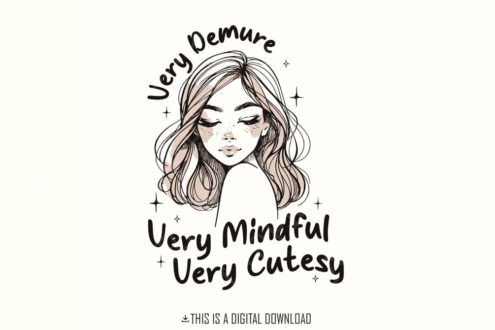 Very Demure PNG, Very Mindful PNG, Gen Z PNG, Trendy Wavy Text, Digital ...