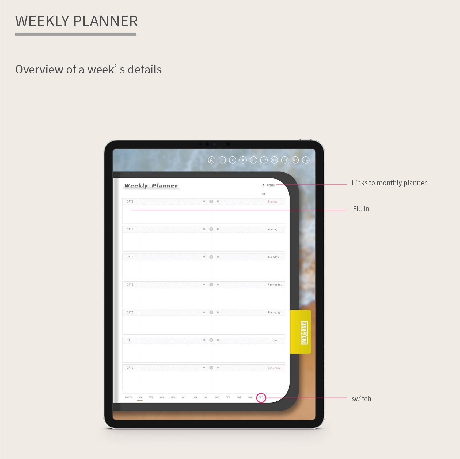 Undated Digital Planner-beach