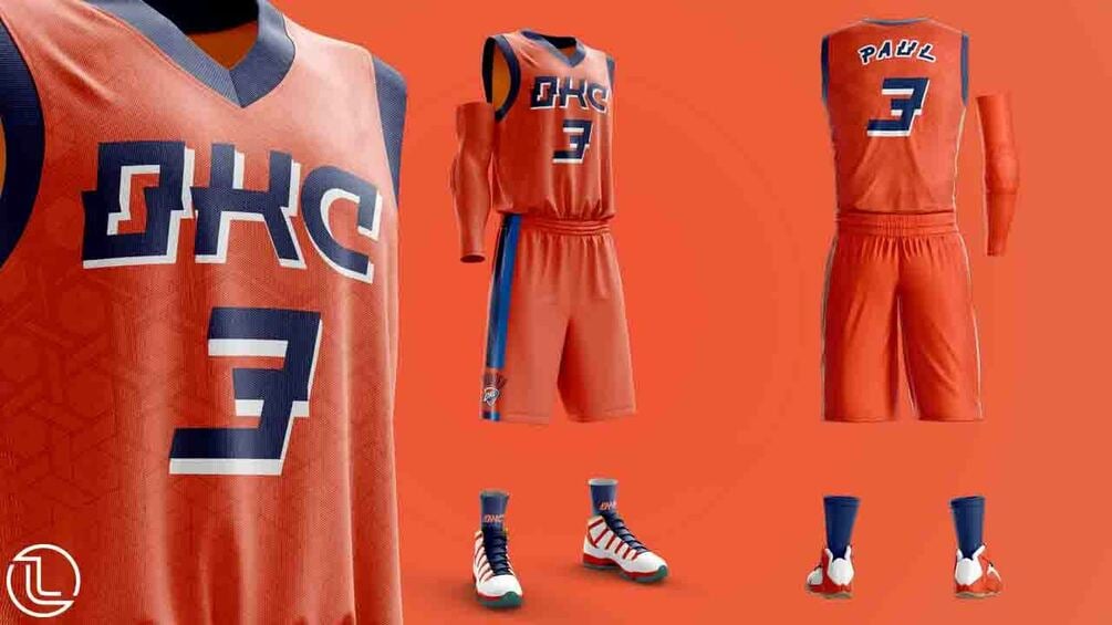 Full Basketball Kit Front and Back View Mouck up