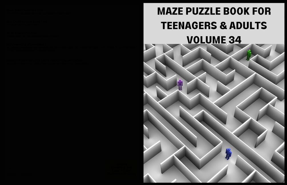 MAZE PUZZLE BOOK FOR TEENAGERS AND ADULTS VOLUME 34