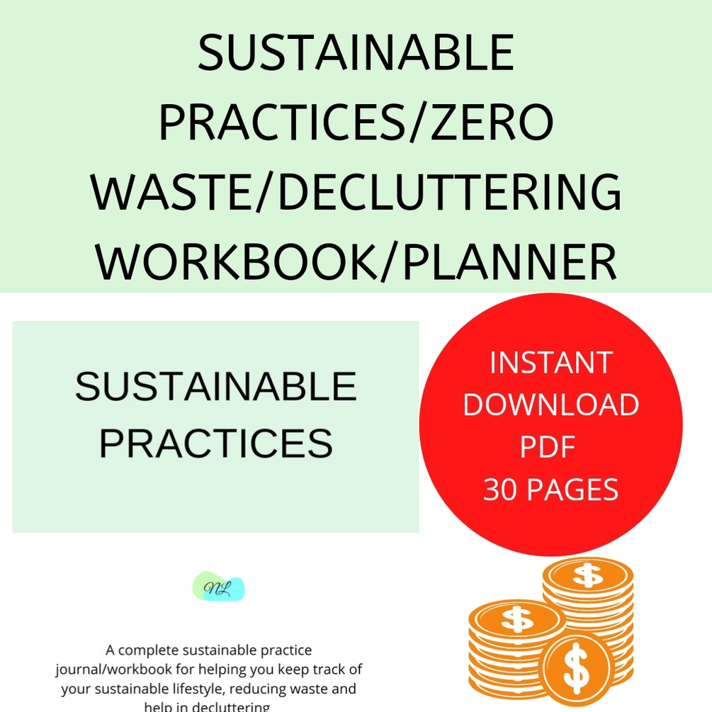 GRAB SUSTAINABLE LIVING/ECO FRIENDLY/ZERO WASTE WORKBOOK/PLANNER PDF