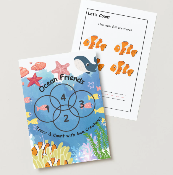 🐠 123 Ocean Friends: Trace & Count with Sea Creatures Fun & Educational ...
