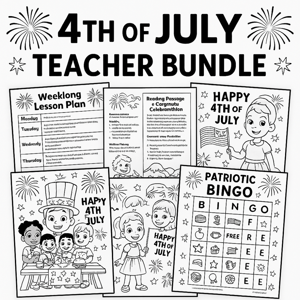4th of July Celebration Pack | Coloring Pages, Patriotic Bingo & Lesson ...