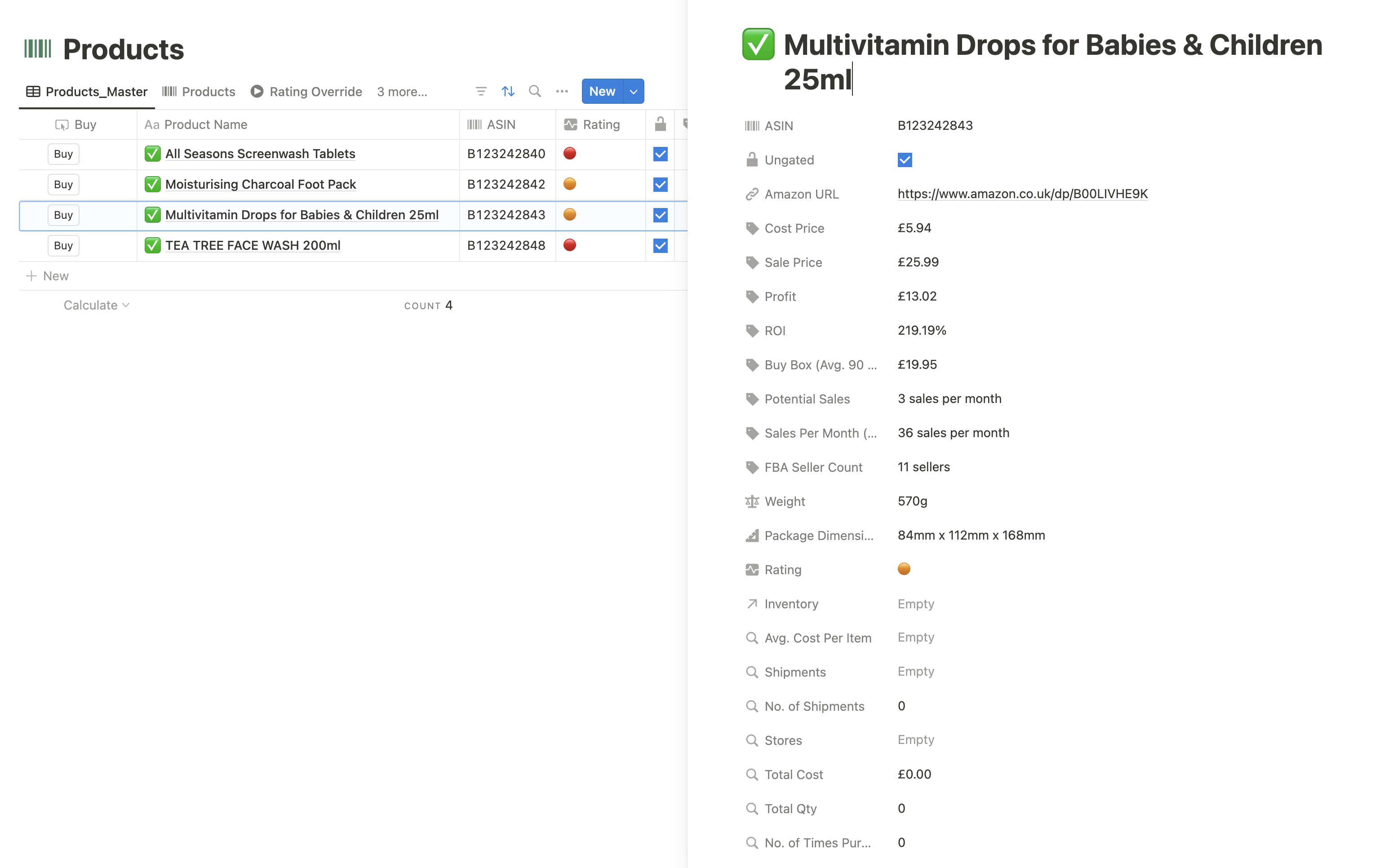 Amazon FBA Inventory Management Template [Starter Pack]