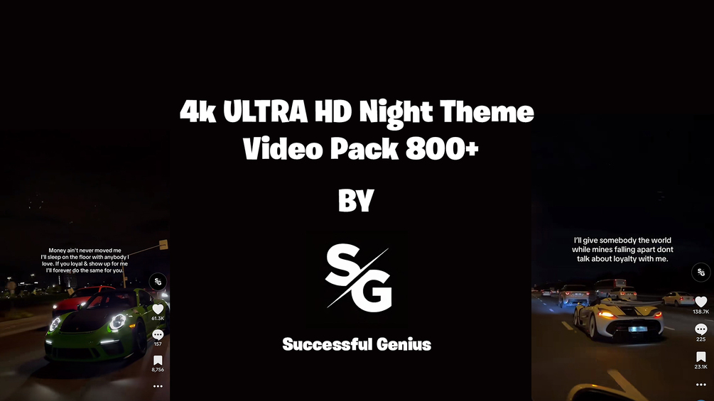 4K ULTRA HD Night Car Clips 800+ (Updated Daily)