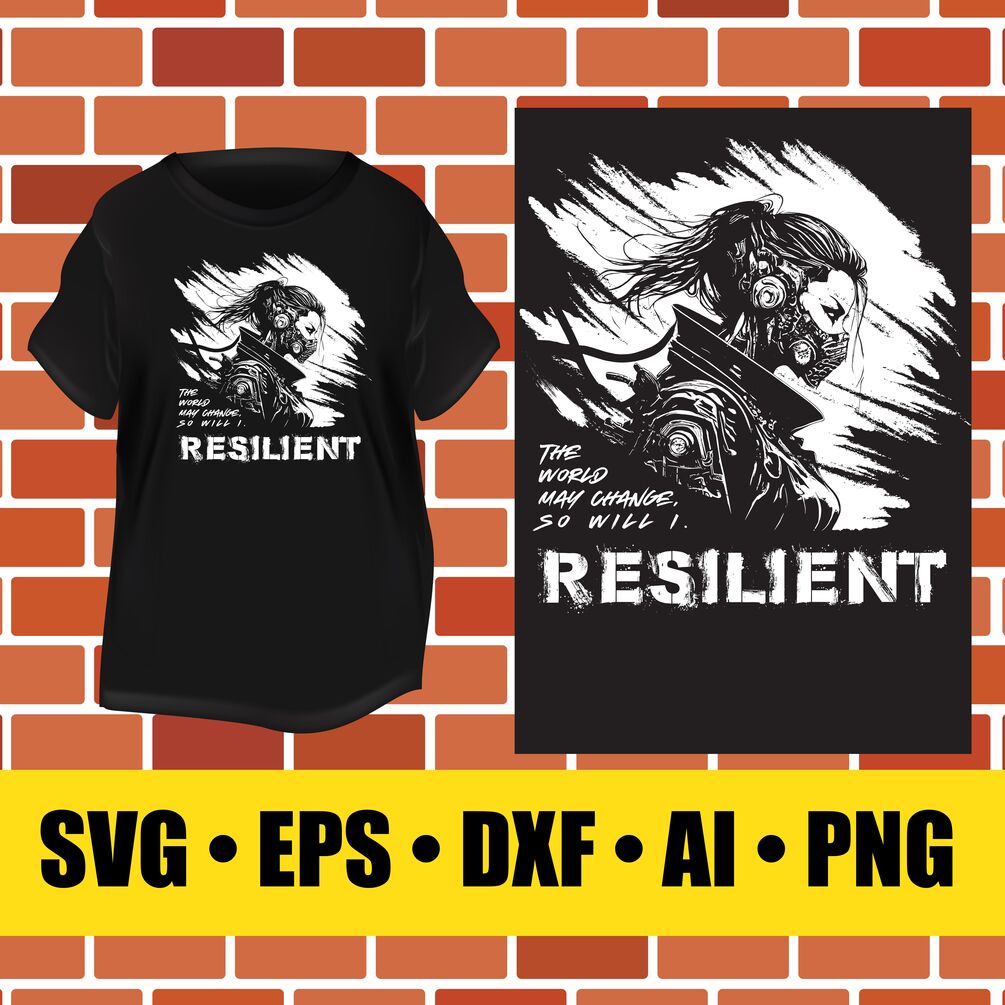 EDITABLE RESILIENT T-shirt Design vector templates transfers image ...