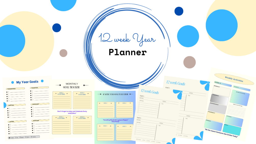 12 Week Year Planner - With Motivational Quotes