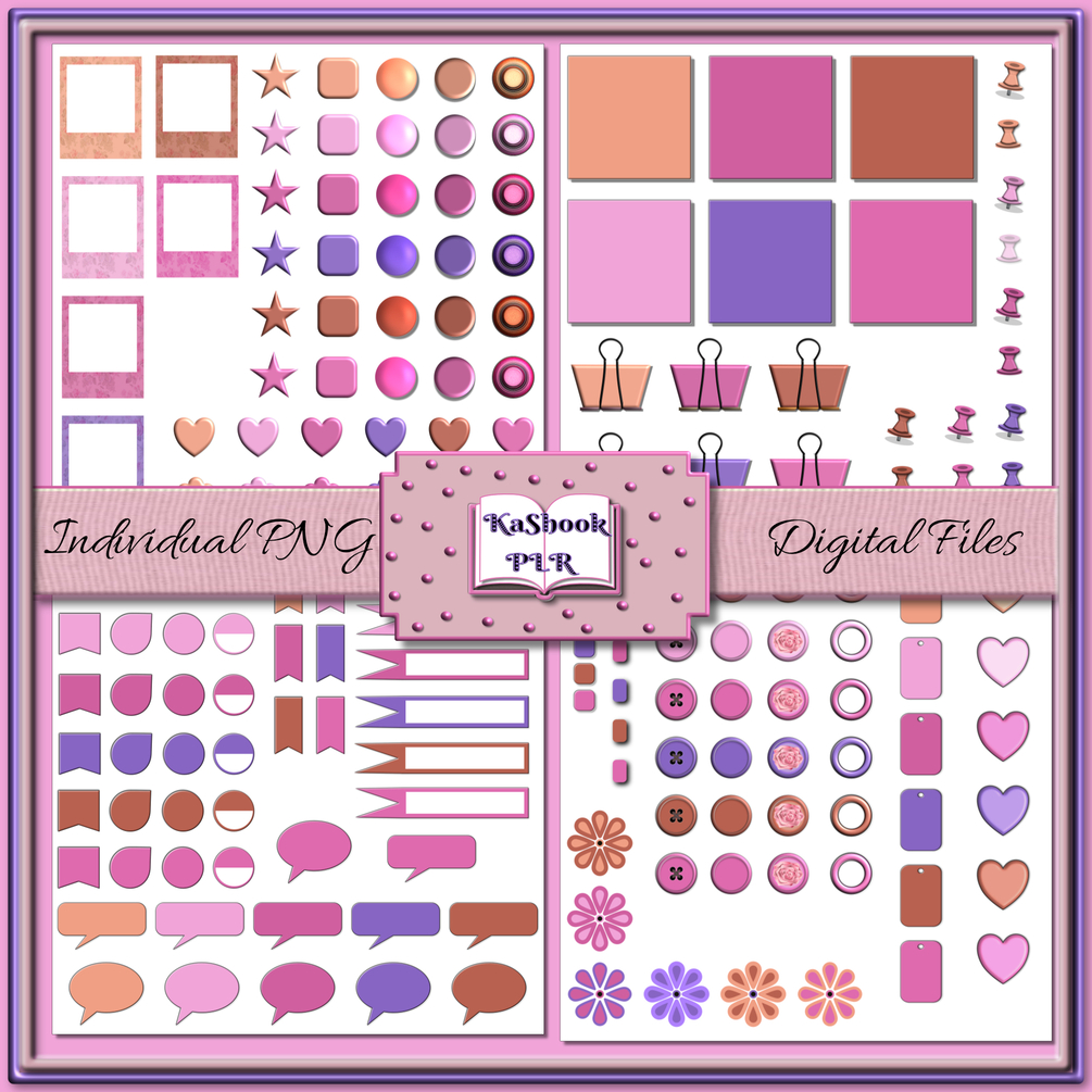 Allure Digital Sticker and Element PLR Bundle