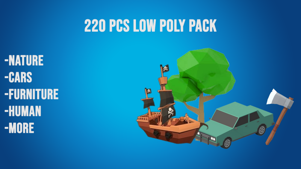 220 pcs low poly pack