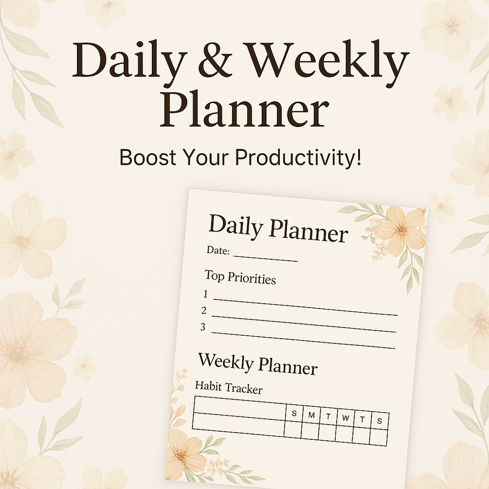 Daily & Weekly Planner - Minimalist Printable PDF