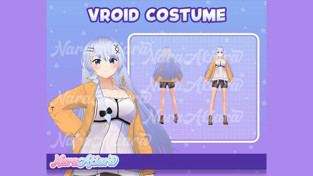 Show Your Style with 3D Vroid Clothes White Fit and Falre Dress witjh ...