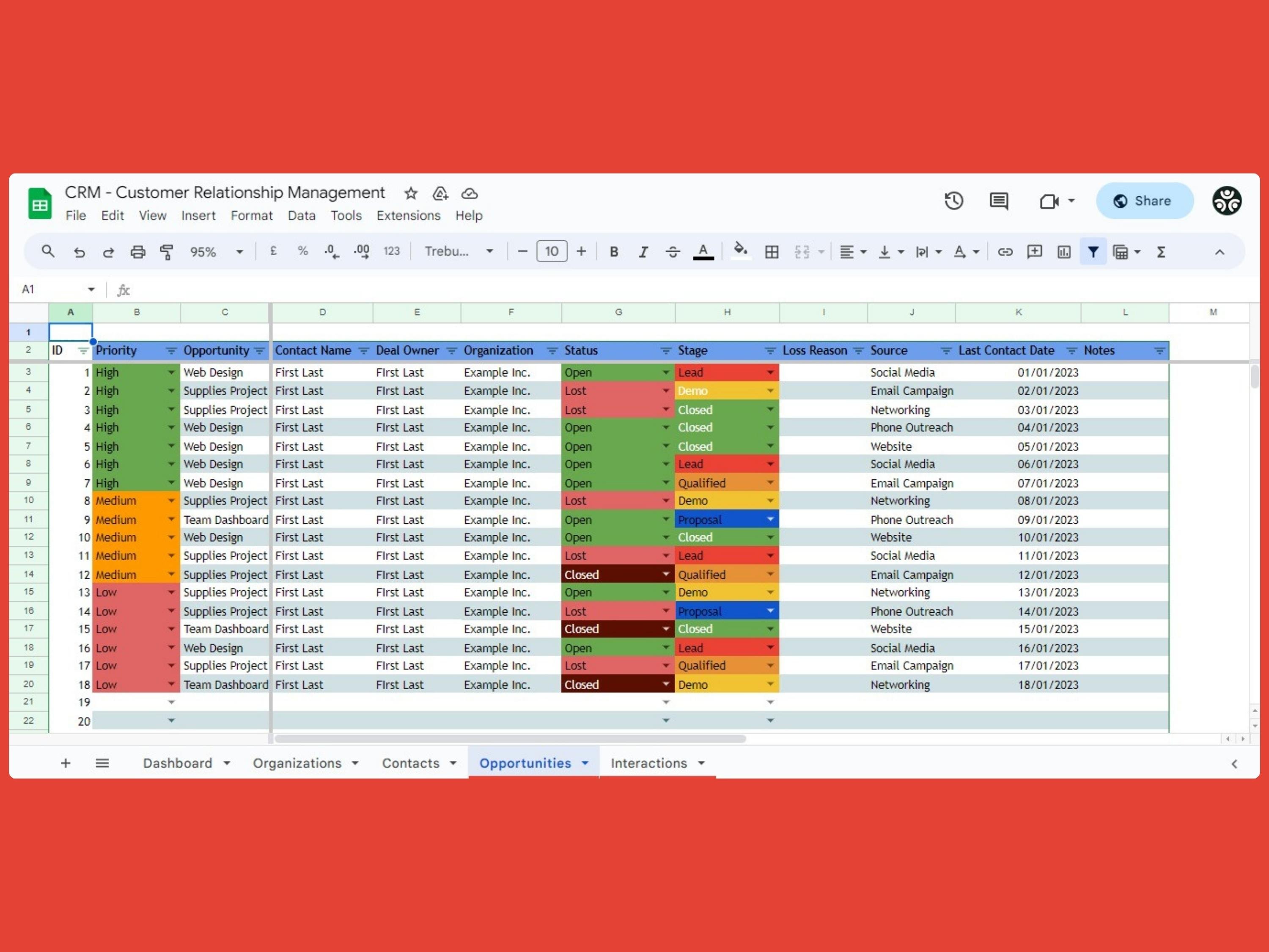 Client Tracker Google Sheets | CRM Template | Customer Relationship ...