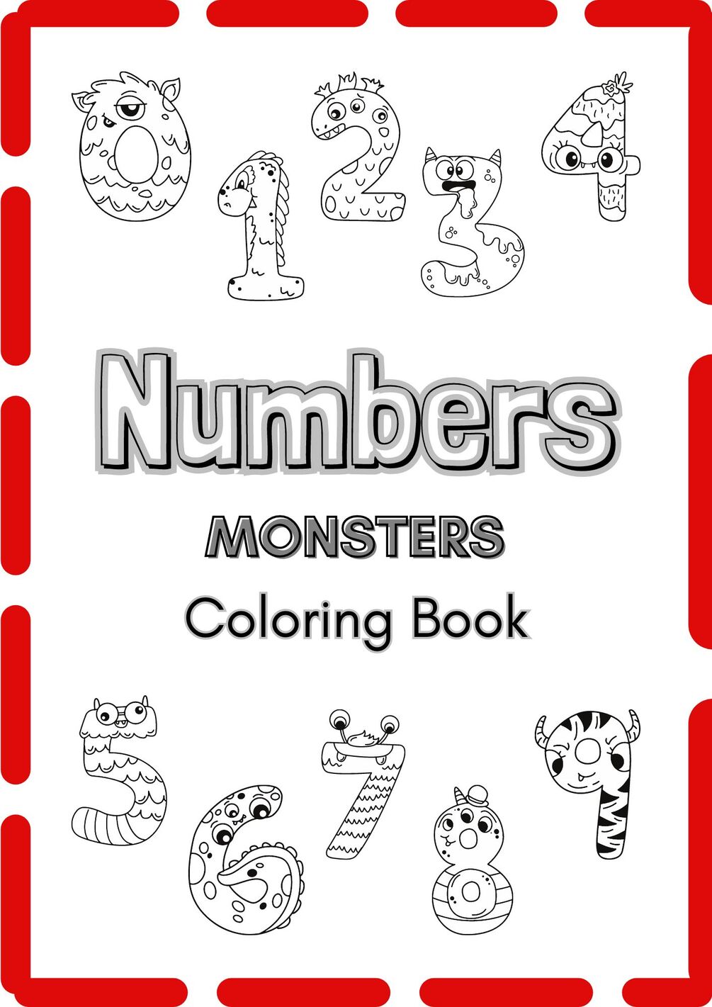 Numbers monsters Coloring Book - E-book