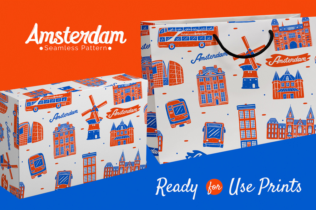 Amsterdam Seamless Pattern Package