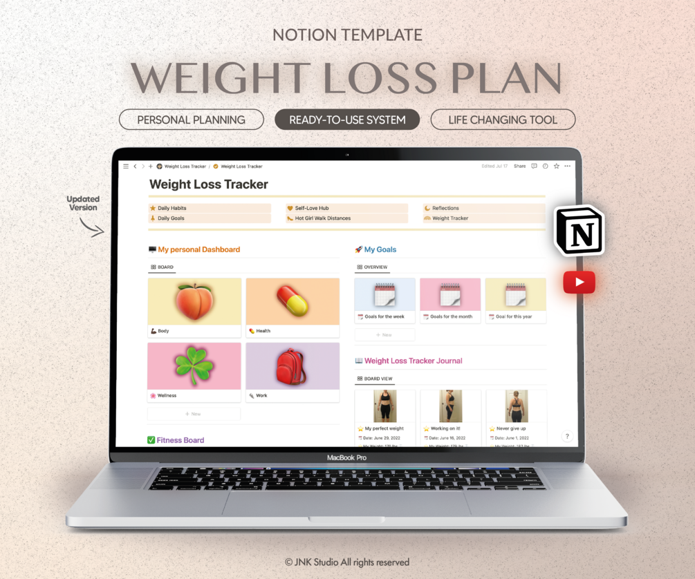 Weight Loss Tracker Notion Tracker