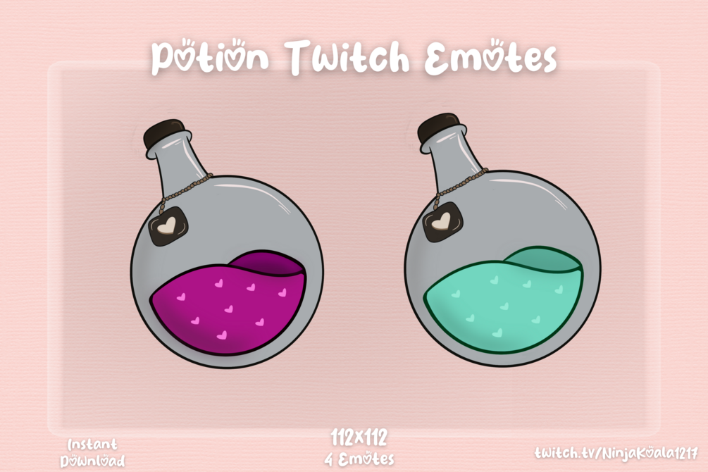 4 Cute Potion Twitch Emotes, Potion Emotes, Cute Emotes, Twitch Emotes ...