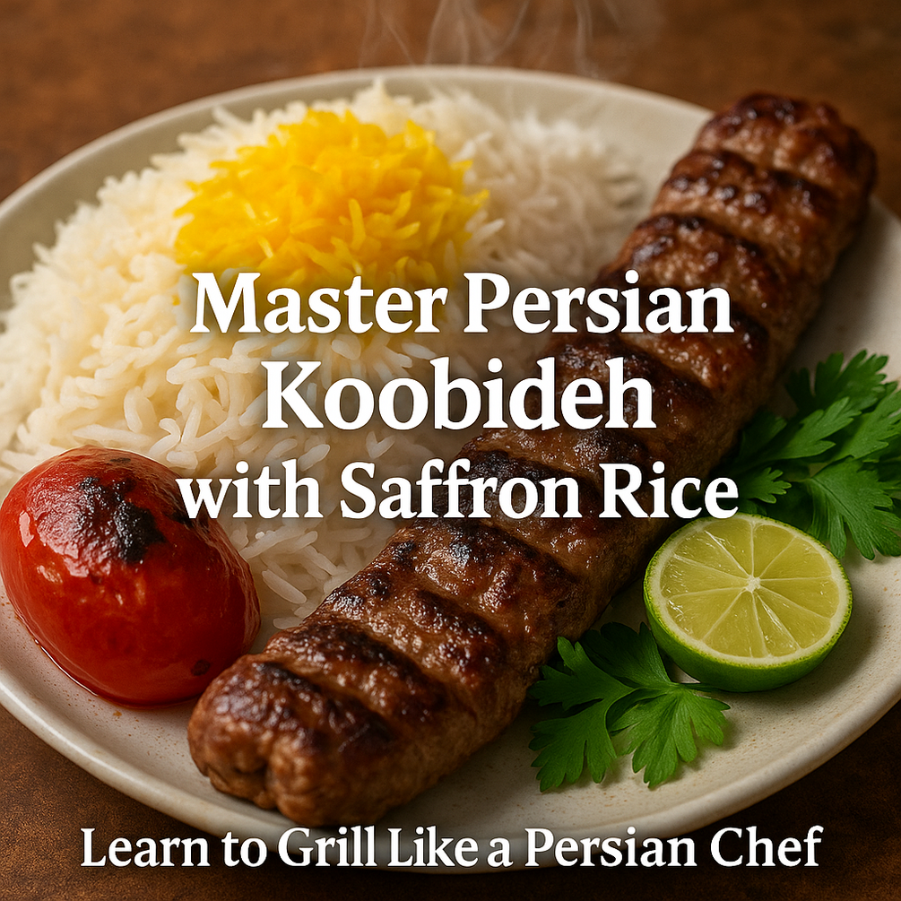 Master Persian Koobideh Kebab with Saffron Rice