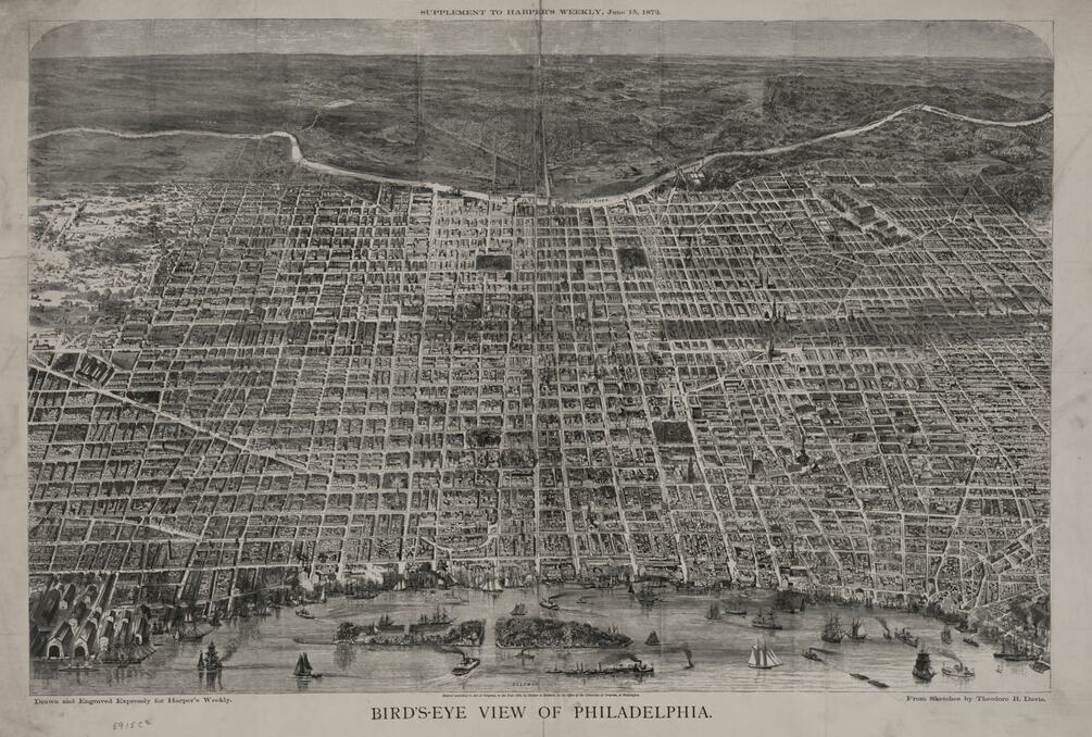 Bird's-eye view of Philadelphia - drawn and engraved expressly for ...