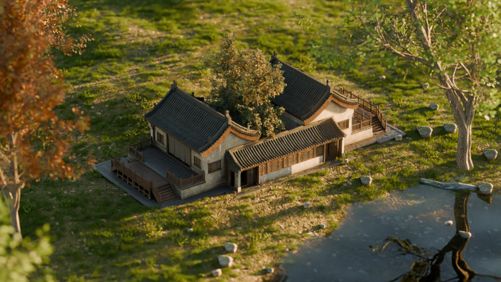 3D SCENE ENVIRONMENT BLENDER FILE