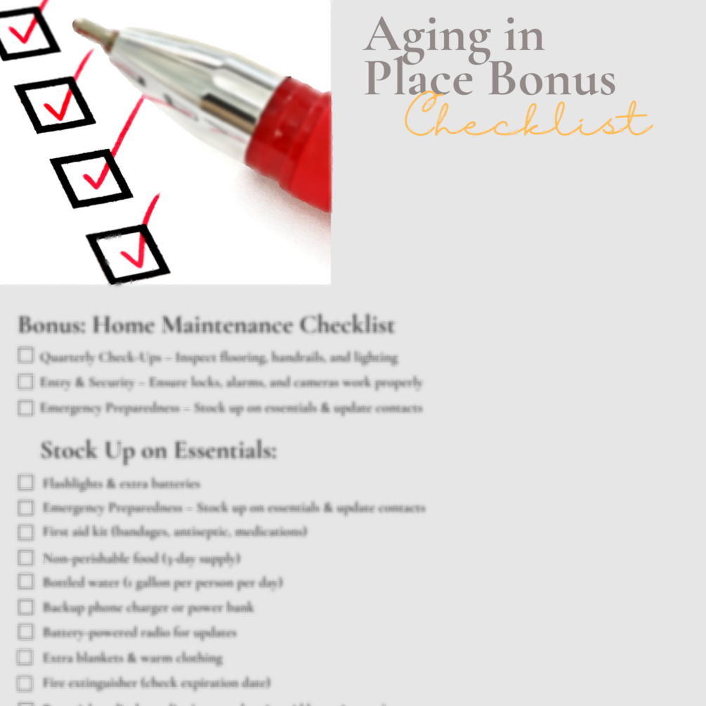 Aging in Place Guide + Bonus Home Maintenance & Emergency Preparedness ...