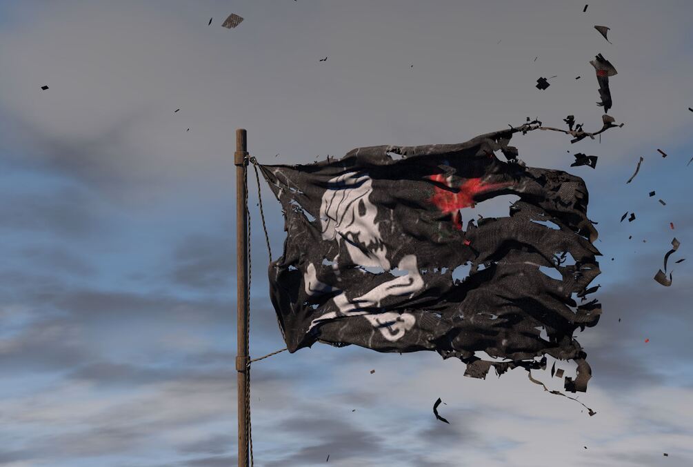 Flag Ripping...Tearing...Shredding 4 in Cinema 4D 2023.2 scene files