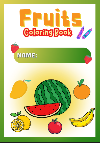 Fruits Coloring Book Worksheet