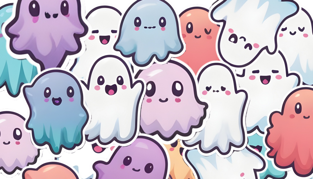 Cute ghost sticker bundle