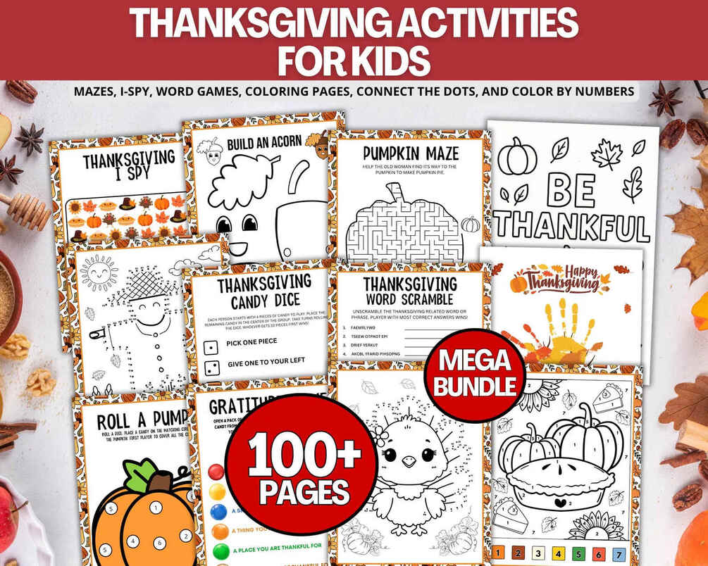 Thanksgiving Activities For Kids Printable, Thanksgiving Activity Pages ...