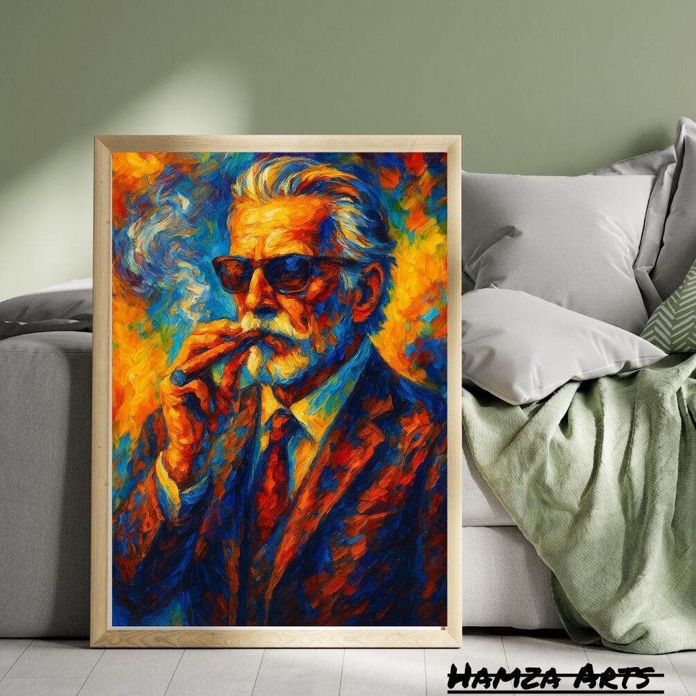 Young Man Bold Colorful Digital Art print