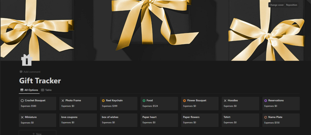 Notion Gift Tracker Template - Personalizable