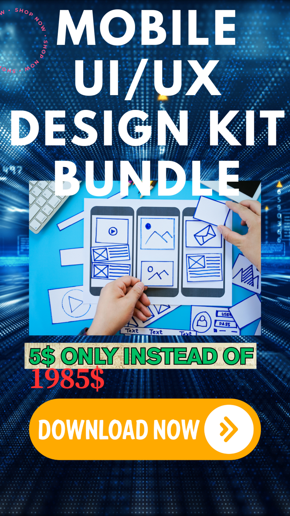 Mobile App UI UX kit designs Mega Bundle