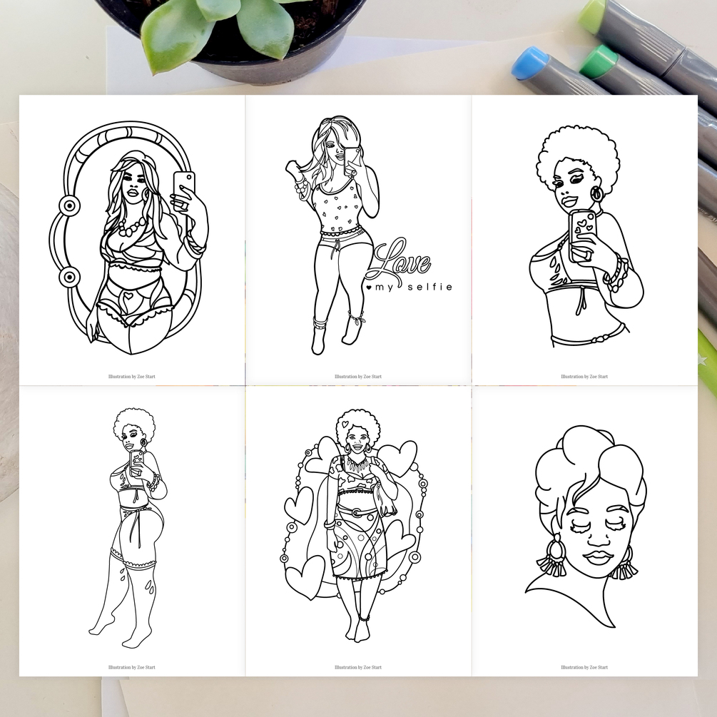 6 x Coloring Pg ♥️ Plus Size Selfies
