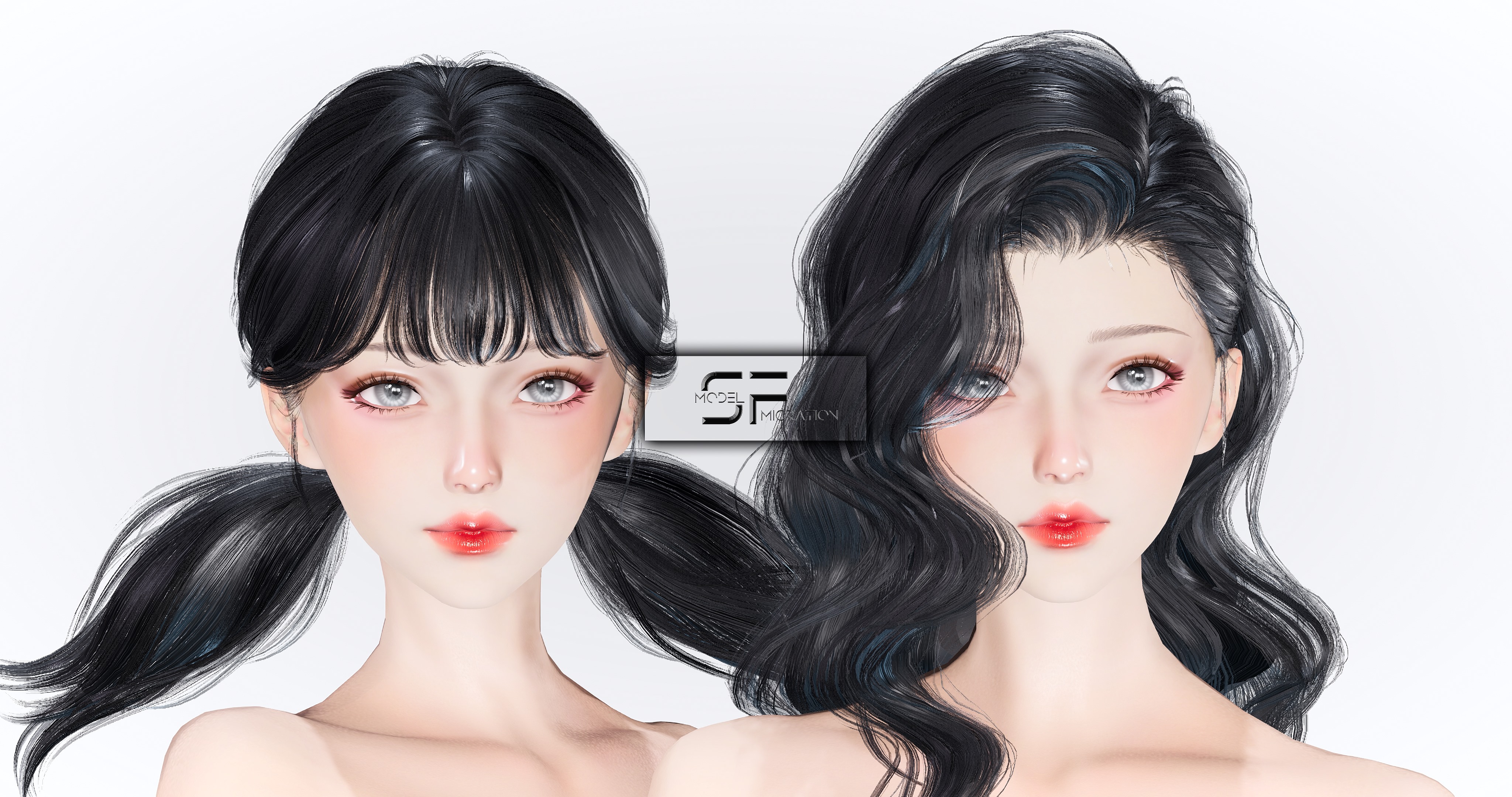 HS2（HoneySelect2）+AI（AI-Syoujyo）MOD 通用-以闪发型包4