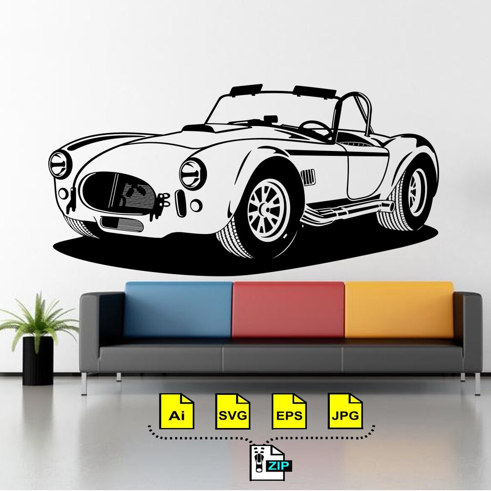 Classic 1960s Roadster Convertible – Vector Illustration | SVG AI EPS ...