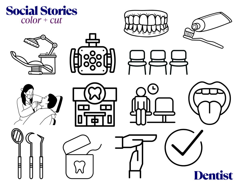 Color & Cut Kids Visual Stories - Dentist's Office