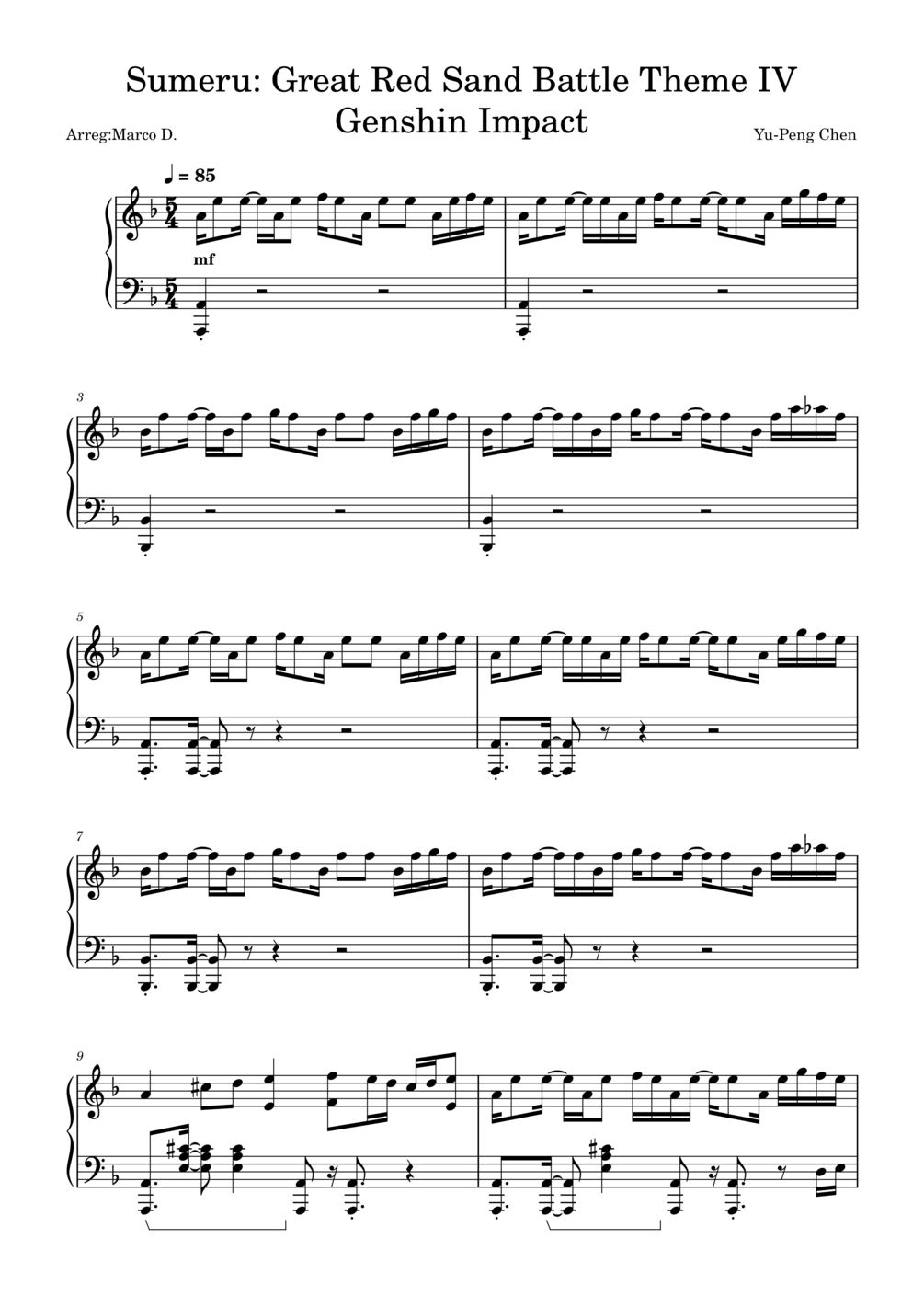 Sumeru: Great Red Sand Battle Theme IV Genshin Impact SHEET + MIDI