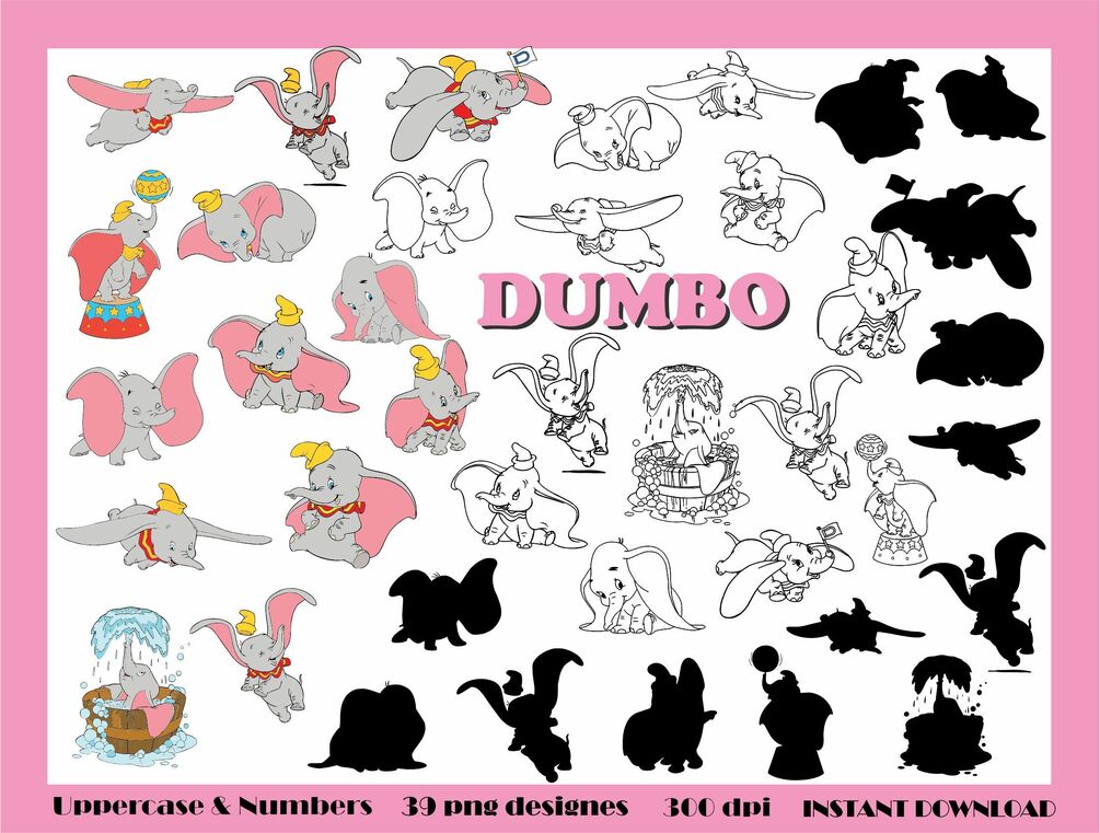 Dumbo svg. Dumbo SVG set. Cricut. Cut files.