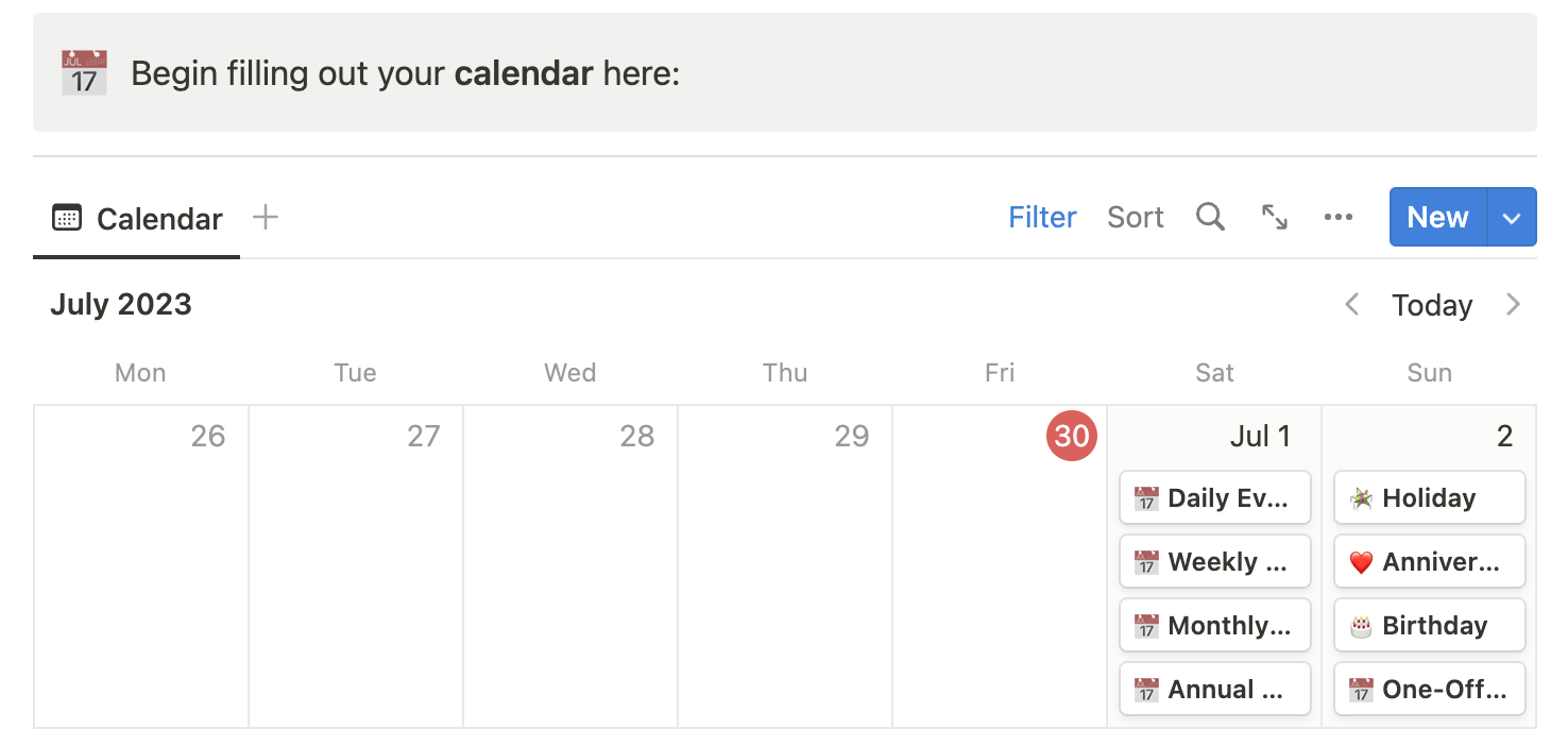 Notion Template Recurring Tasks Repeating Events