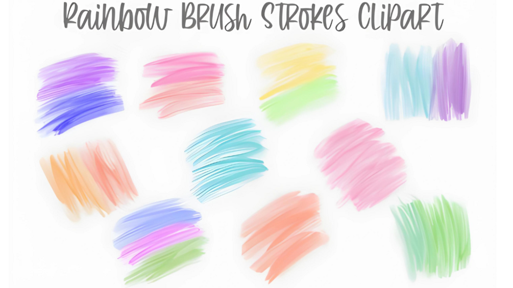 Rainbow Brush Strokes Clipart