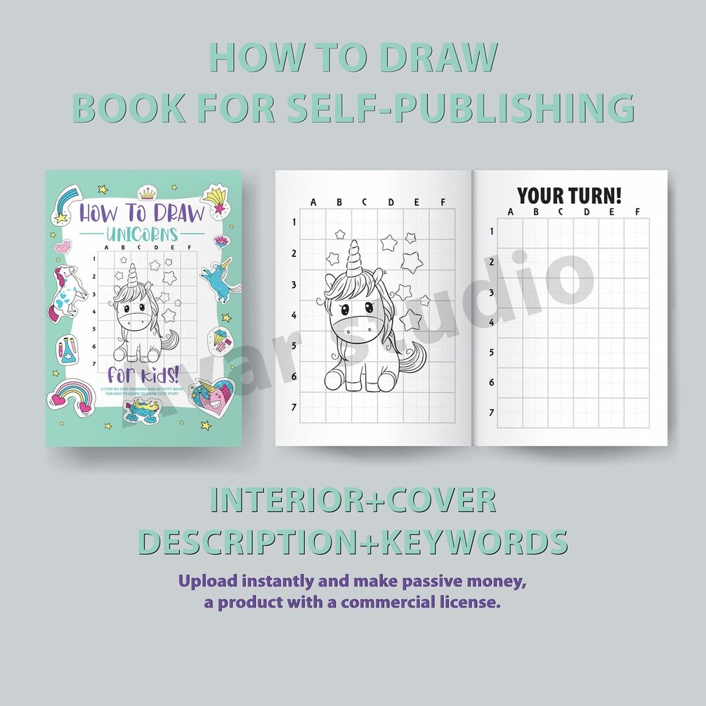 How to Draw Unicorns | Printable Activity BOOK for SELF-PUBLISHING with ...