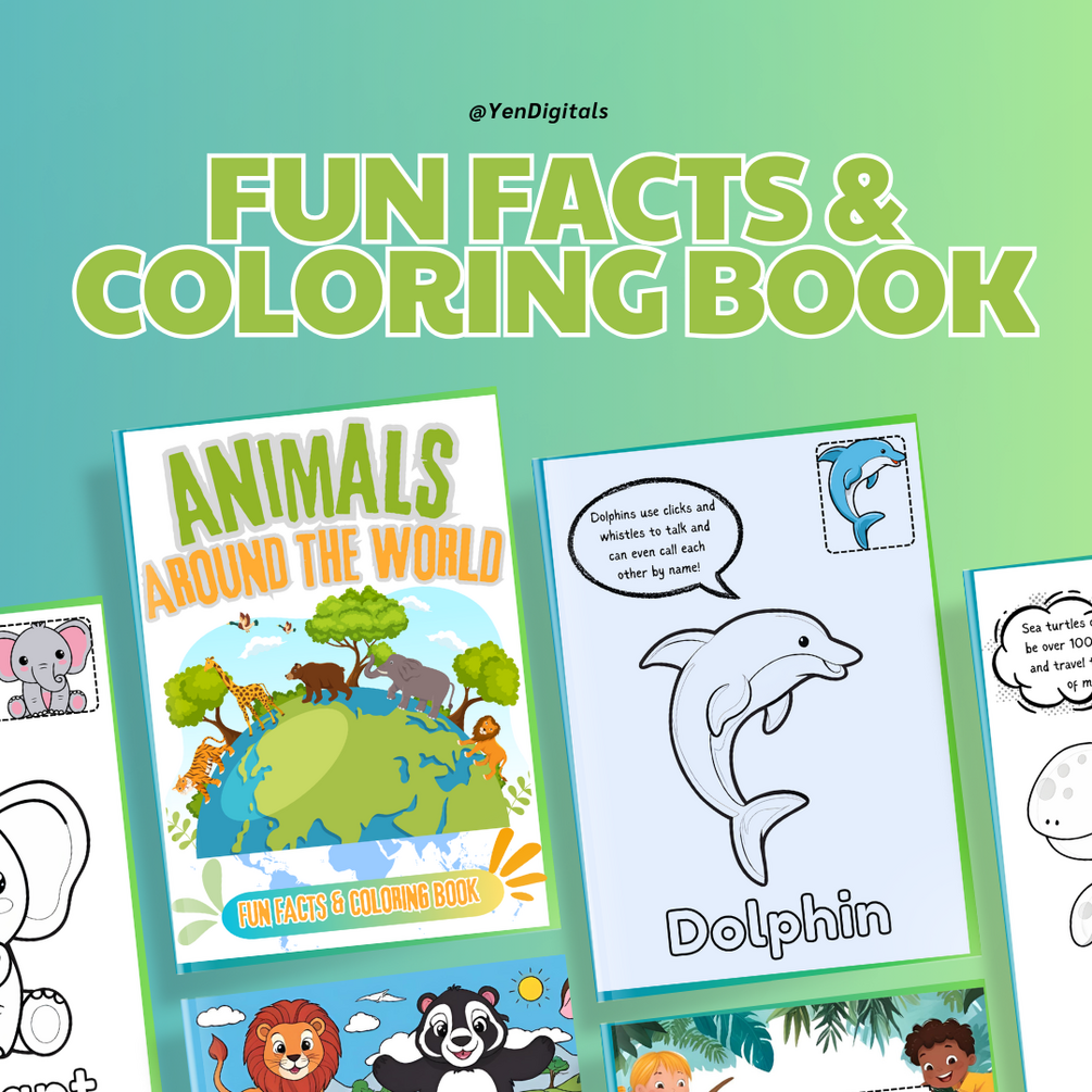 Fun Facts & Coloring Book - Animals Around The World