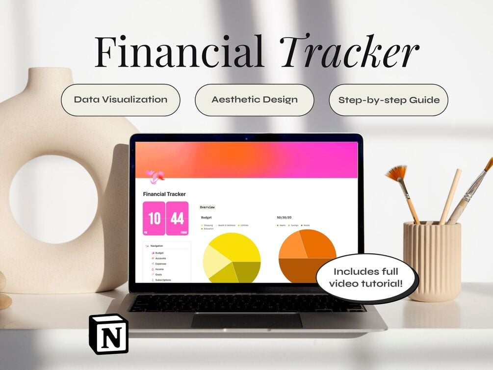 Notion Finance Tracker | Notion Budget Tracker | Pink Budget Planner ...