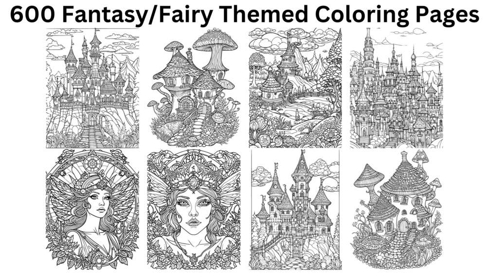 Get 600 Stunning Fairy Fantasy-Themed Coloring Pages